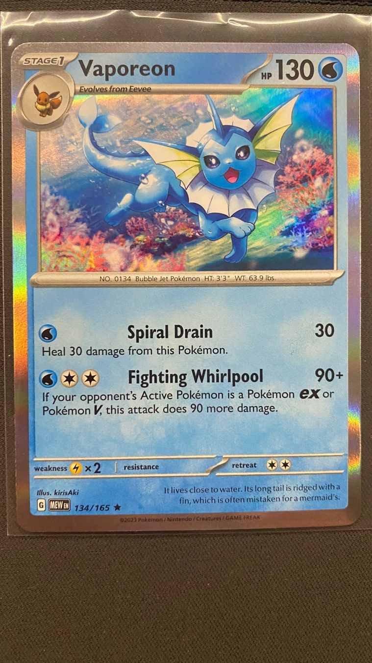 Vaporeon 134/165 - Holo (Mew 151) (Gebraucht) in Uster für CHF 1 – mit ...