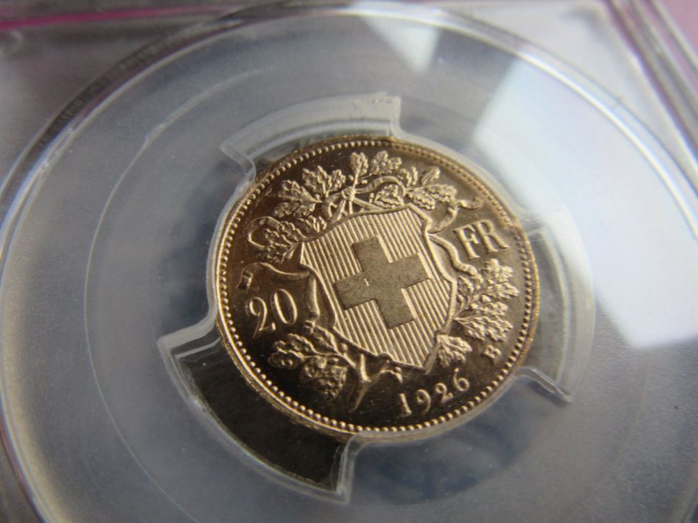 20 Franken Gold vreneli 1926 PCGS MS65 (D'occasion) à châtelaine pour CHF 1195 – avec livraison ...