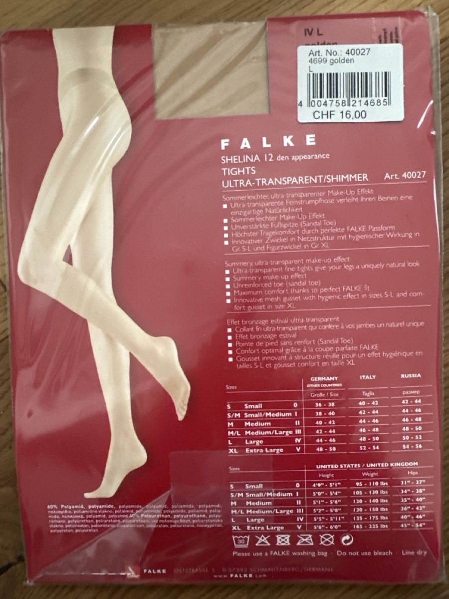 3x Falke SheLina 12 Golden Strumphose, NEU, Grösse L (Neu und ...