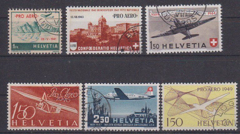 Flugpost Schweiz: F35, 36, 40-42, 45 (Gebraucht) in Eschlikon TG für CHF 20 – mit Lieferung auf ...