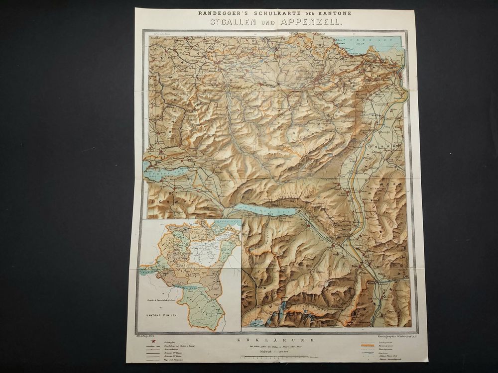 Schulkarte St. Gallen + Appenzell, 1909 | Kaufen auf Ricardo