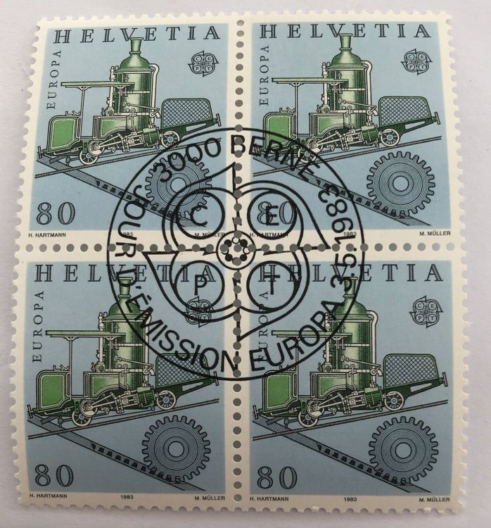 CH 4 er Block mit Vollstempel (Gebraucht) in Aarau für CHF 0.4 – mit ...