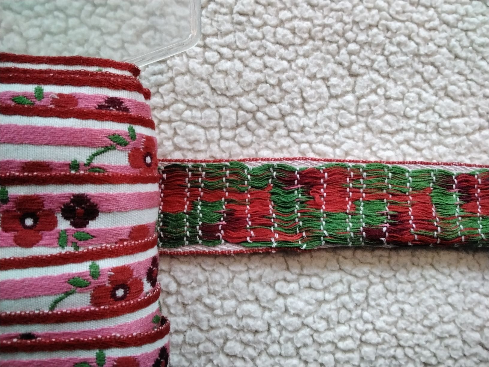 Borte Bloch SAR, 100% Baumwolle, Blumenmuster, ca. 27mm, Top (Neu ...