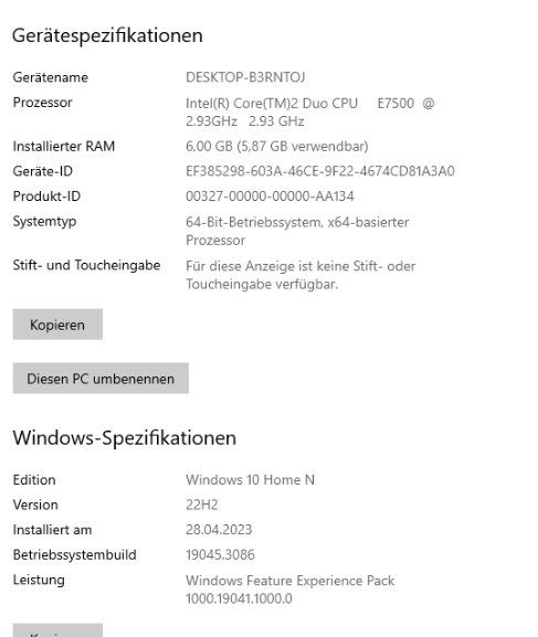 HP Compaq 8000 2.9GHz 6 GB Ram 500GB HDD Windwos 10 (Gebraucht) in für ...