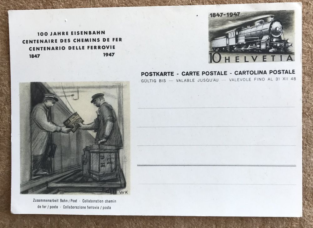 POSTKARTE 100 JAHRE EISENBAHN | Kaufen auf Ricardo