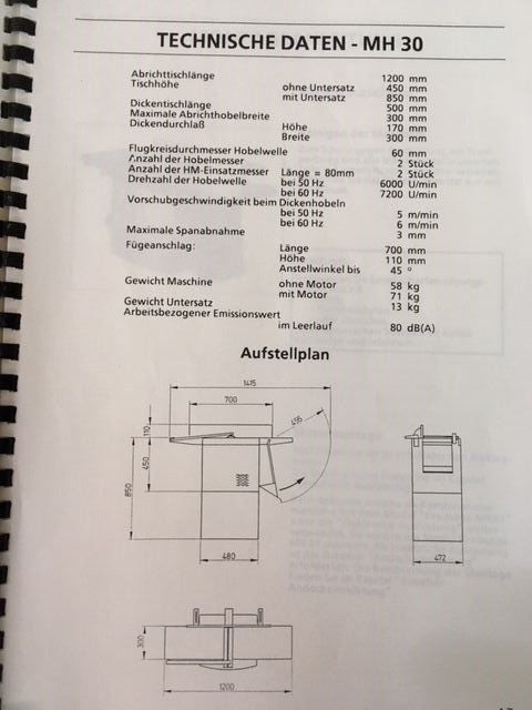 Abricht- und Dickenhobel EMCO MH30, 400V (Gebraucht) in für CHF 590 ...