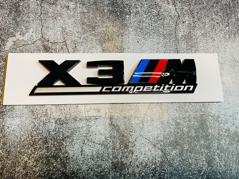 BMW X3M Emblem Competition Logo Schriftzug Schwarz glänzend (Neu und ...