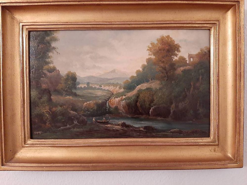 Flusslandschaft 19.Jahrh. in Oel gemalt auf Holz | Kaufen auf Ricardo
