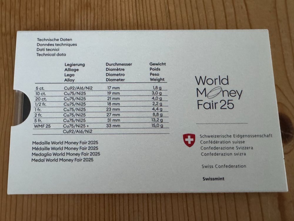 Swissmint Sondermünzen 2025, Nr 385, Gedenkmünze, Money Fair (Neu und originalverpackt) in Ibach ...