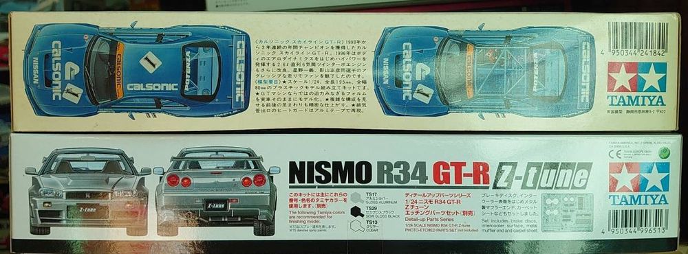2 x Tamiya Nissan Skyline R34 GT-R Nismo & Calsonic 1/24 | Kaufen auf Ricardo