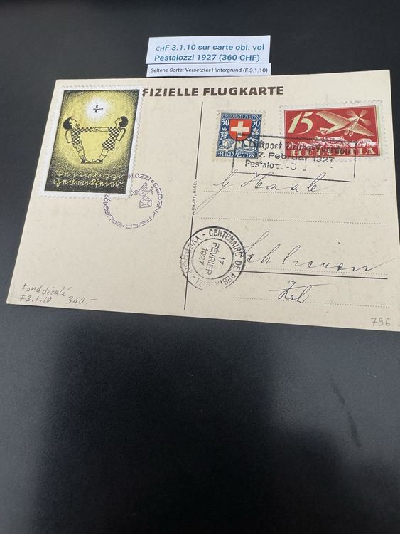 Tolle Flugpostkarte mit Abart (Gebraucht) in Uster für CHF 20 – mit Lieferung auf Ricardo kaufen