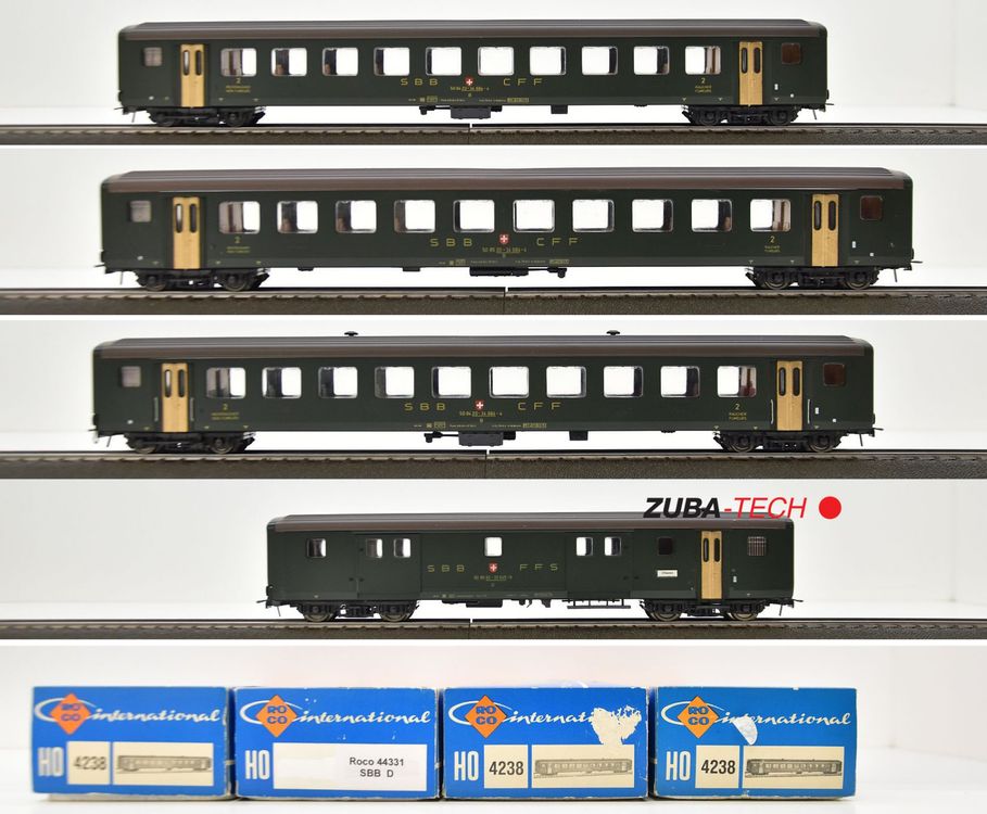 Roco 4x Personenwagen EW II der SBB, H0 WS mit OVP (Gebraucht) in St. Gallen für CHF 68 – mit ...