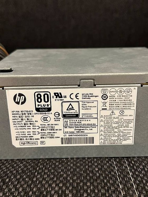 HP 500 W DPS-500AB-32 A (80 Plus Gold, P/N : 901759-013) (D'occasion) à ...