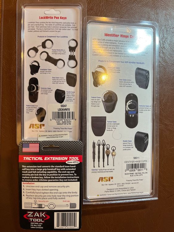 ASP Ultra Hinge Handfesseln, Pen Key & Tactical Tool Set (Neu und ...