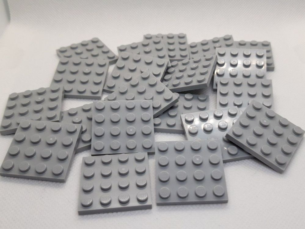 Lego 20 Stk. Plate 4x4 "medium stone grey" (Neu (gemäss Beschreibung ...
