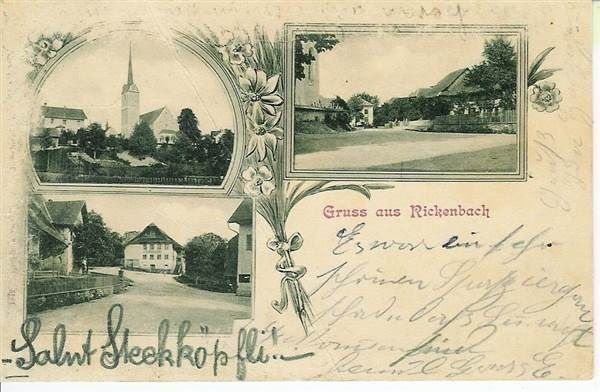 Rickenbach LU Kirche, Rest. Löwen,1901 (Antik) in Ennetmoos für CHF 18 ...