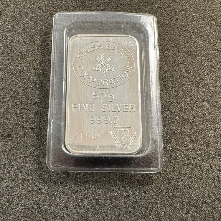 50 gramm Silber Barren Swiss Bank Corp. (Gebraucht) in Reitnau für CHF ...