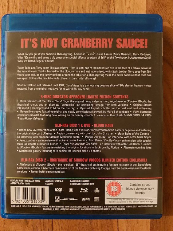 Blu Ray & DVD - Blood Rage | Kaufen auf Ricardo