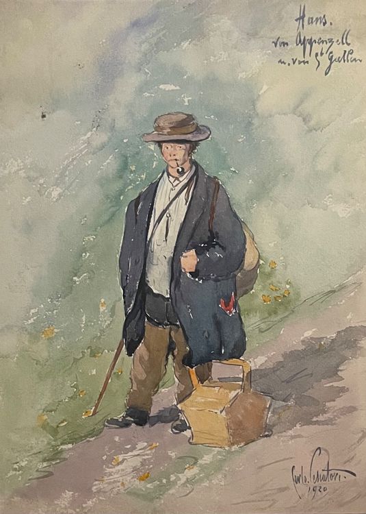 Hans von Appenzell Antike Aquarell Unl Sig | Kaufen auf Ricardo