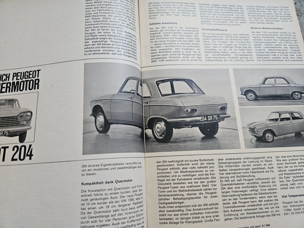 AMS 9/65 Austin 1800 Peugeot 204 Abarth OT 1600 Dino xa (Gebraucht) in ...