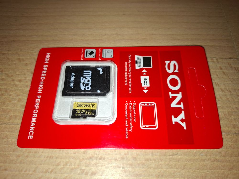 Sony Micro SD 512GB XC V60 mit Adapter - Neu (Neu und originalverpackt ...