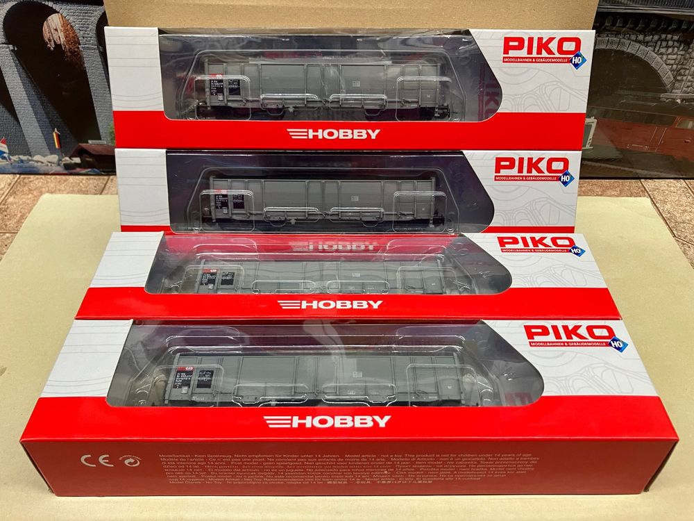 PIKO 4x57756 offener Güterwagen Eaos der SBB, H0 GS (Neu (gemäss ...