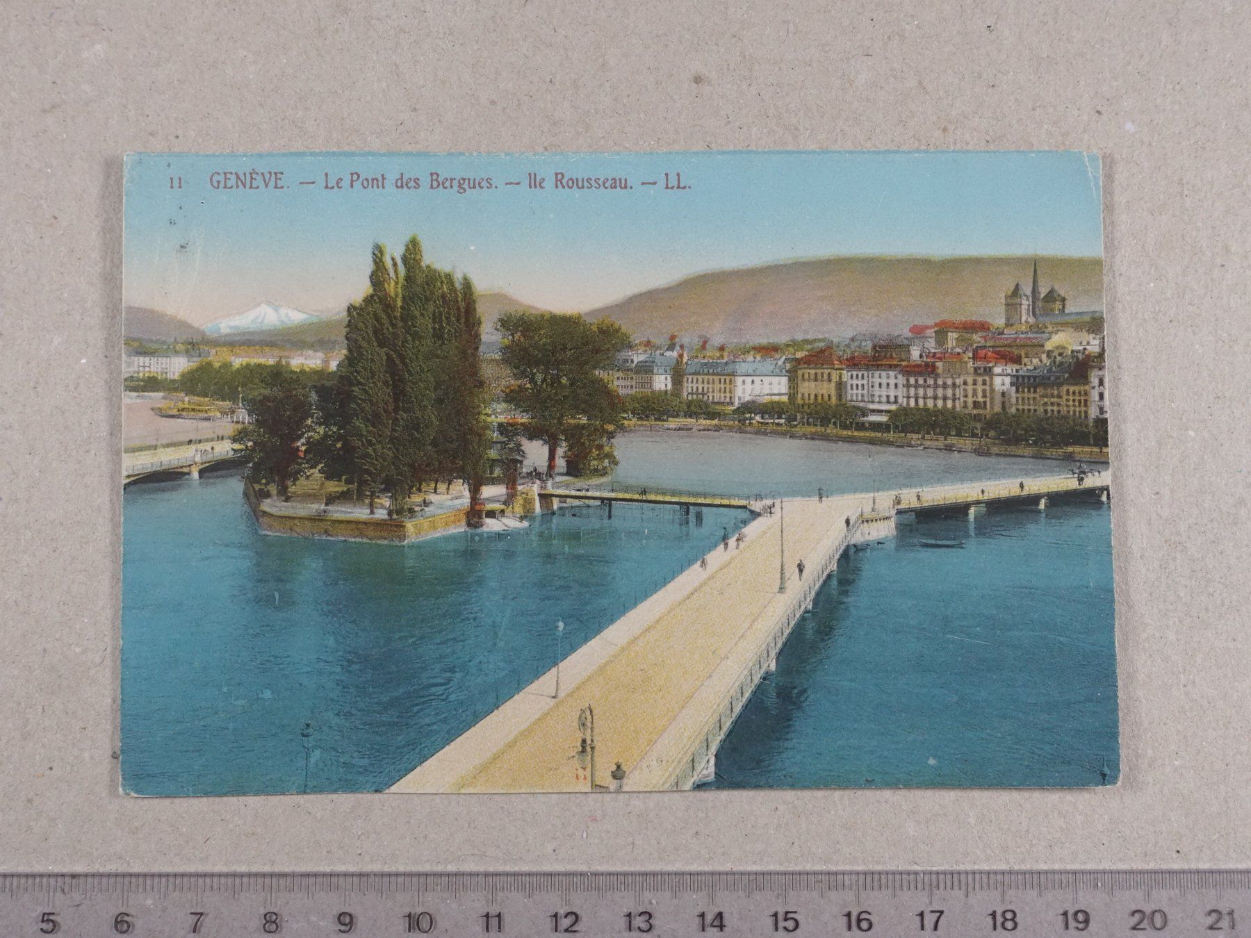 Genève, le Pont des Bergues, Ile Rousseau, 1913 (Gebraucht) in Lenzburg ...