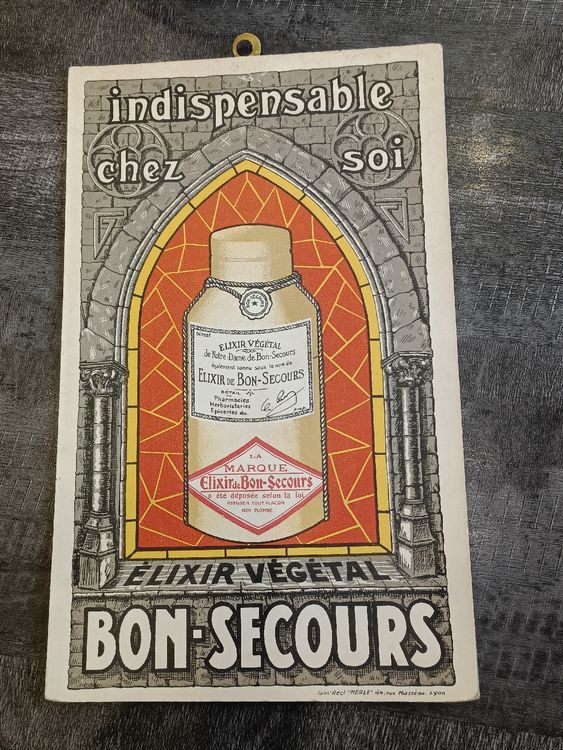 Litho Werbe Karton / Bon Secours - Elixir Vegetal ca. 1925 | Kaufen auf ...