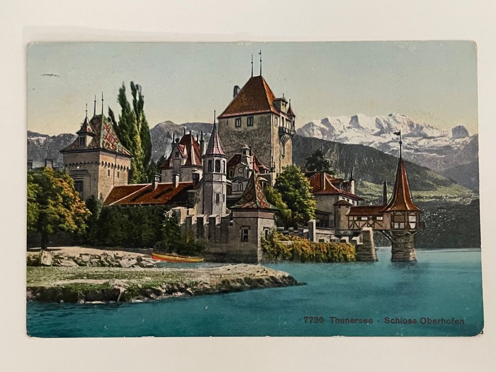 Alte Ansichtskarte Schloss Oberhofen, Thun 1921. | Kaufen auf Ricardo