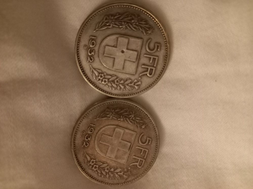 5 Liber 1931 - Abart Randprägung 13 Sterne (10 I 3) ü. Kopf (Gebraucht) in Konolfingen für CHF ...