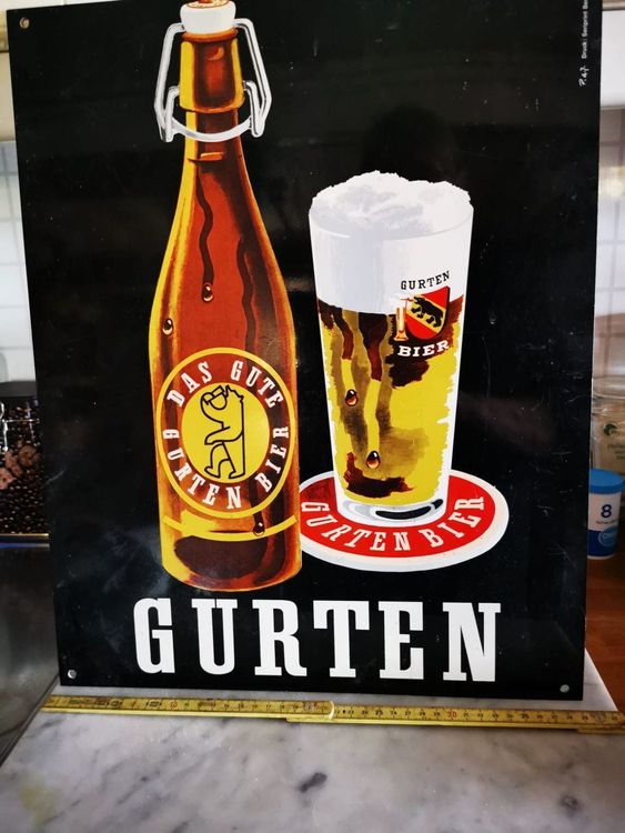 Gurten Bier Blechtafel Emailbeschichtung (Gebraucht) in Wattenwil für CHF 110 – nur Abholung auf ...