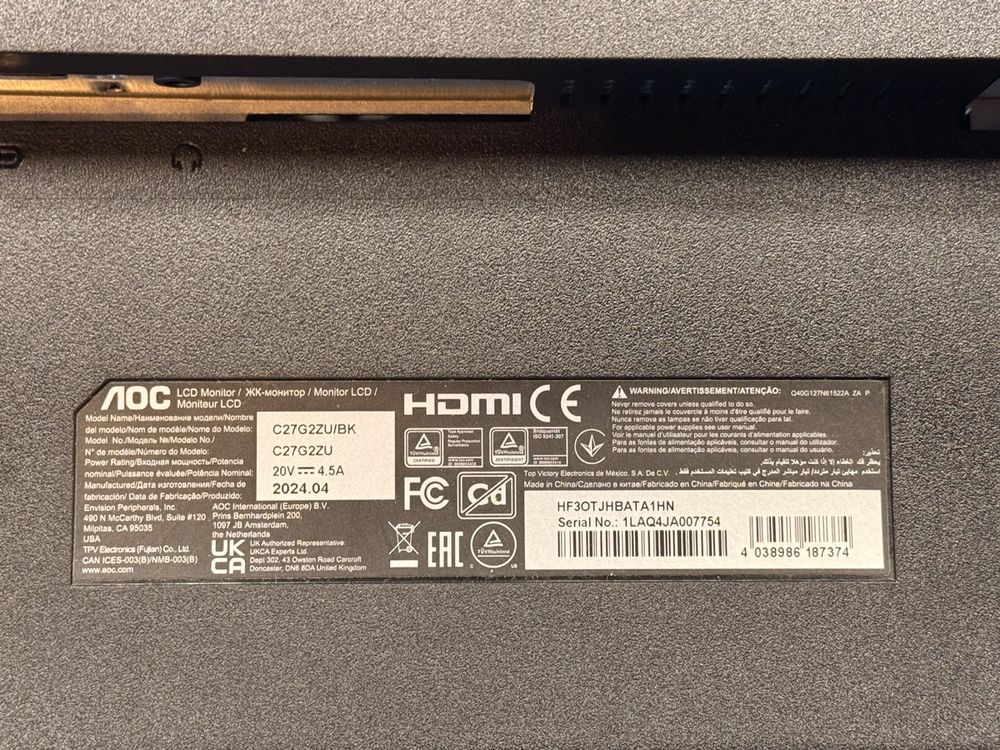 AOC 27" 240hz Monitor (Neu (gemäss Beschreibung)) in Herdern für CHF 75 ...