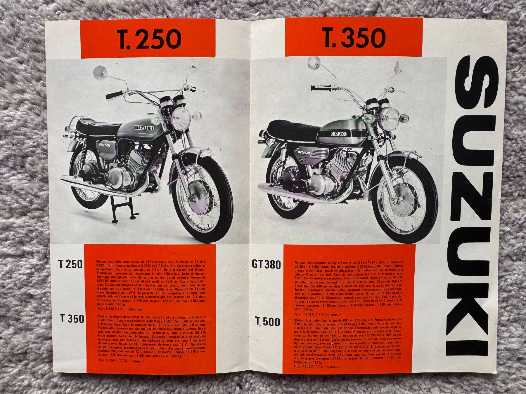Suzuki T 250 , T 350 , GT 380 , T 500 (D'occasion) à Morrens VD pour ...