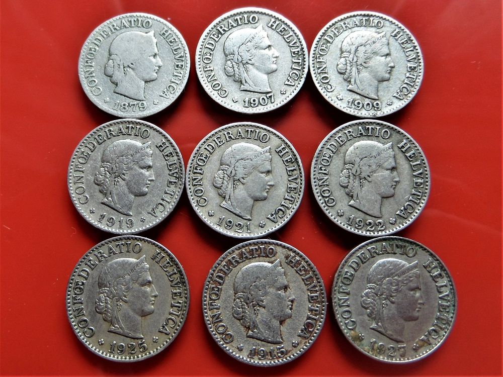 Sehr alte CH- 10 Räppler 1879- 1927 -ss Stücke (Gebraucht) in Glis für ...