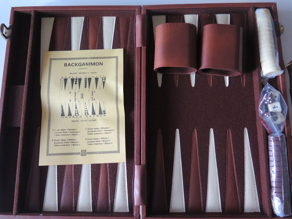schöner eleganter Backgammon-Koffer braun OVP | Kaufen auf Ricardo