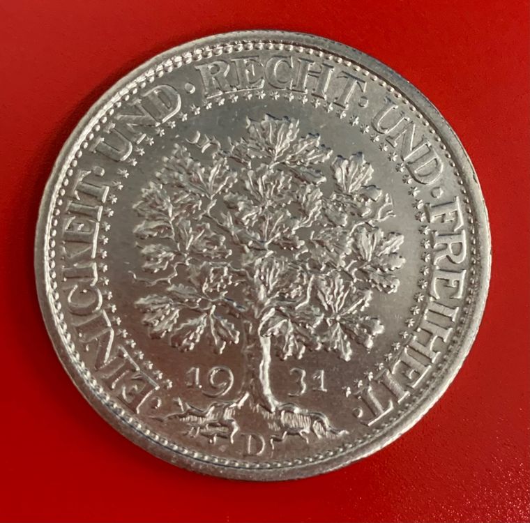 5 Reichsmark 1931D (Gebraucht) in Onex für CHF 190 – mit Lieferung auf ...