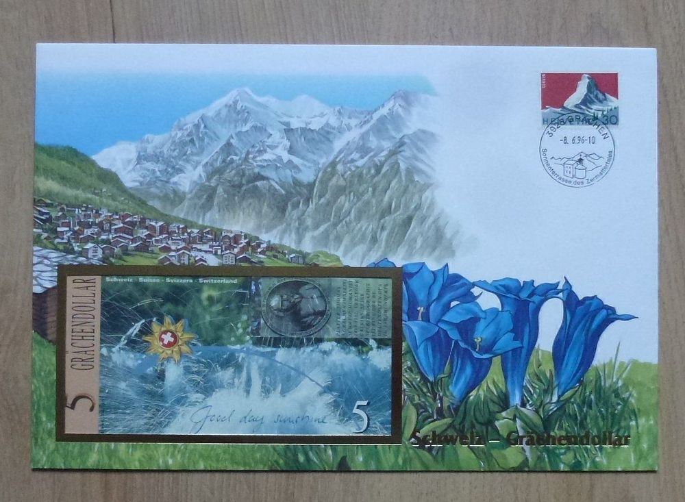 Banknotenbrief Schweiz - Walliser Grächendollar (Gebraucht) in Walkringen für CHF 18 – mit ...