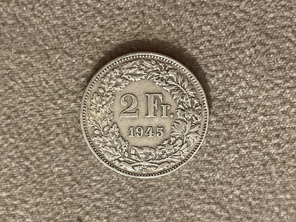 2 Franken 1945 Silbermünze (Gebraucht) in Elsau für CHF 5 – mit Lieferung auf Ricardo kaufen