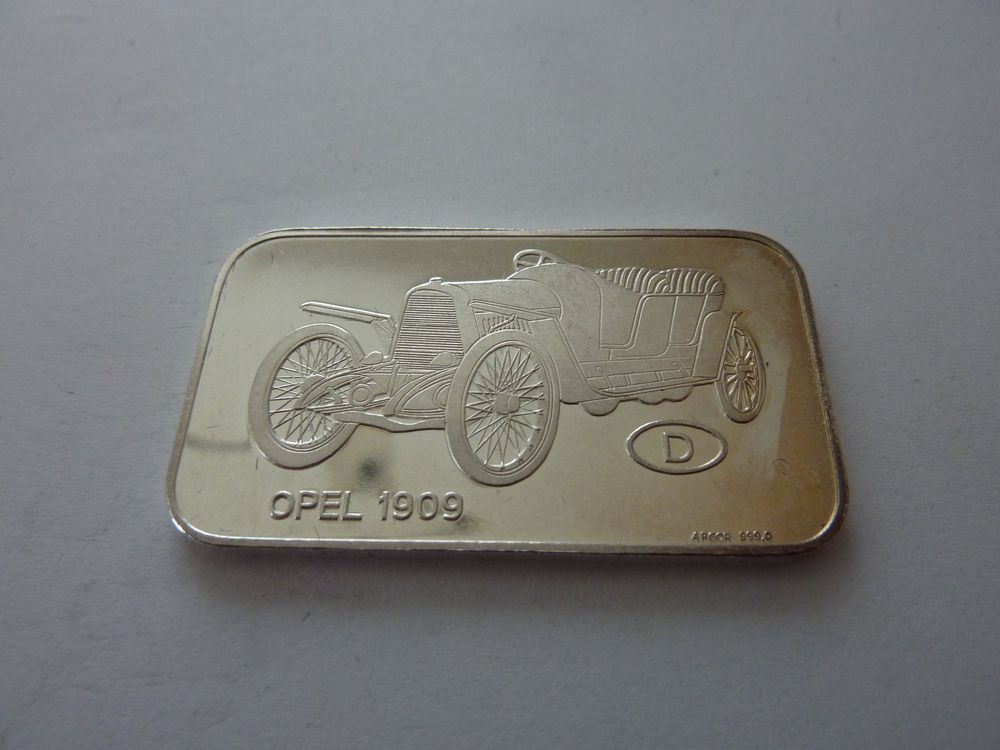 1 Unze - Silberbarren : Oldtimer , Opel 1909, Deutschland (Neu (gemäss ...