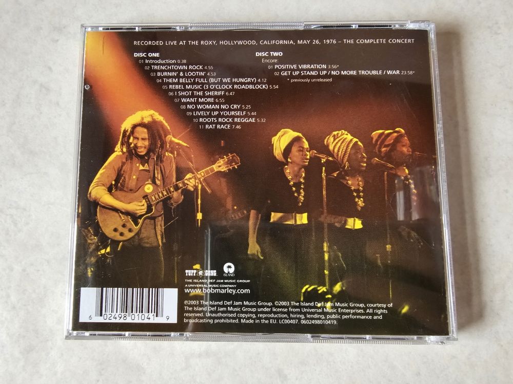 Bob Marley & The Wailers - LIVE At The Roxy / 2 CDs | Kaufen auf Ricardo