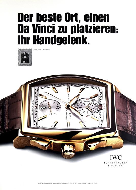 Original IWC Poster Da Vinci Chronograph Automatic Uhr rar! | Kaufen ...