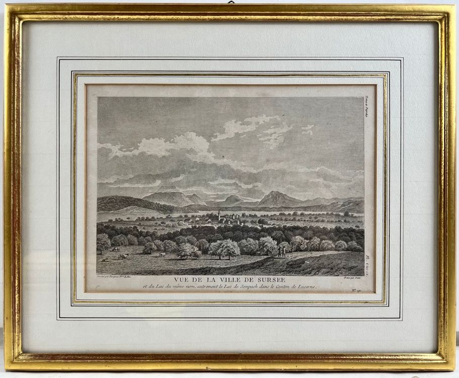 Antike Sursee Kupferstich um 1780 Echtgoldrahmen (Gebraucht) in Neuhausen am Rheinfall für CHF ...