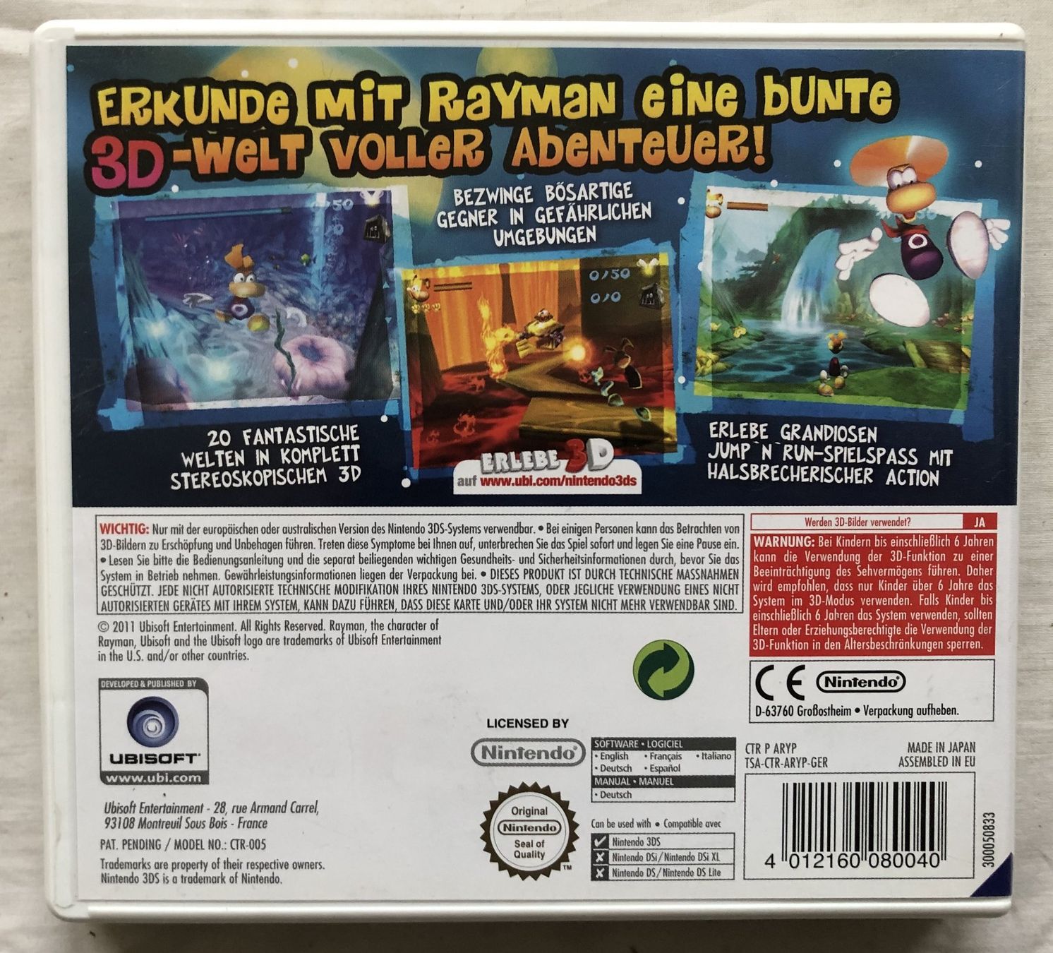 Nintendo 3DS - RAYMAN 3D (Gebraucht) in Schaffhausen für CHF 16.9 – mit ...