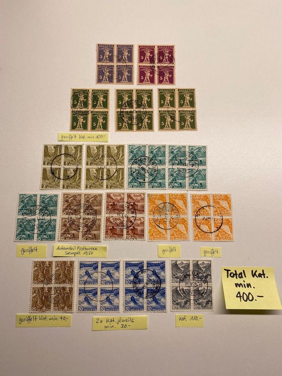 Lot 18 x Viererblock 4er- Block Tell Schweiz CH Kat. 400.- (Gebraucht) in Müswangen für CHF 35 ...