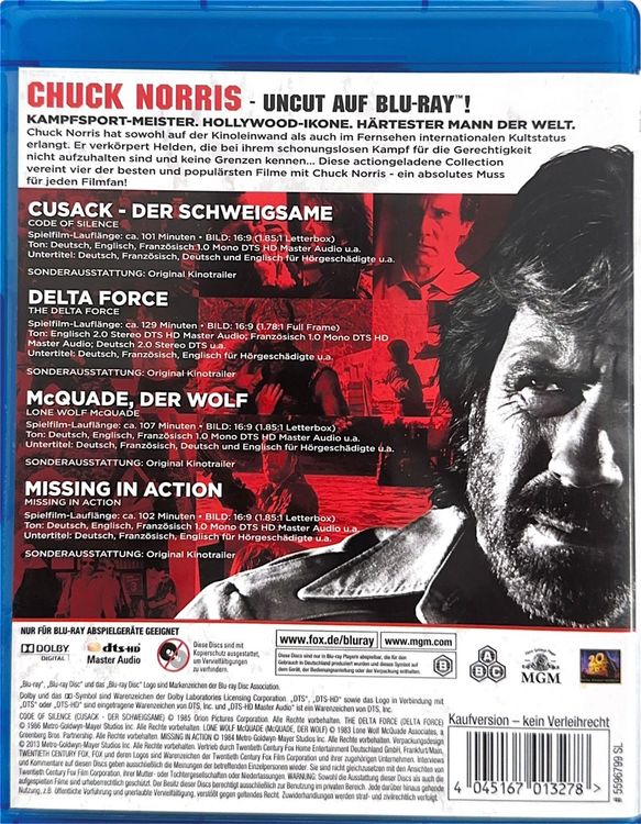 CHUCK NORRIS COLLECTION UNCUT BLU-RAY (Gebraucht) in Zürich für CHF 18 ...