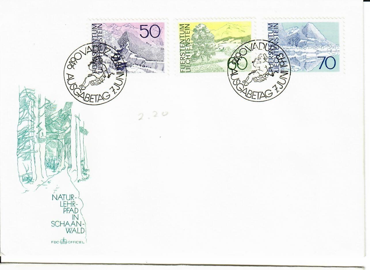 4 FDC Liechtenstein Landchaften 1972 u.1973 (Neu (gemäss Beschreibung ...