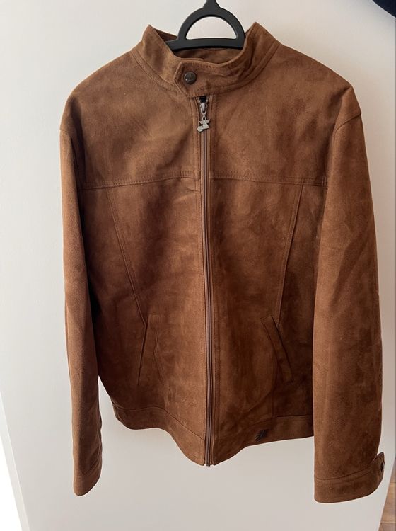 Emporio Collezione Men's Brown Suede Leather Jacket Size L (Neu (gemäss ...