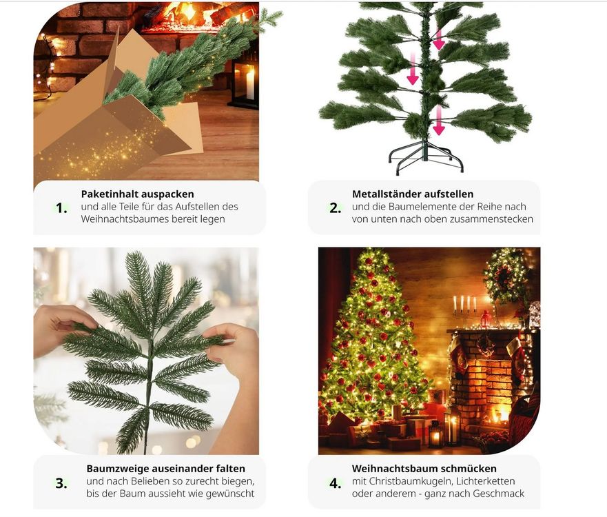 Weihnachtsbaum 180 cm künstlich, Spritzguss, detailliert u (Neu (gemäss ...