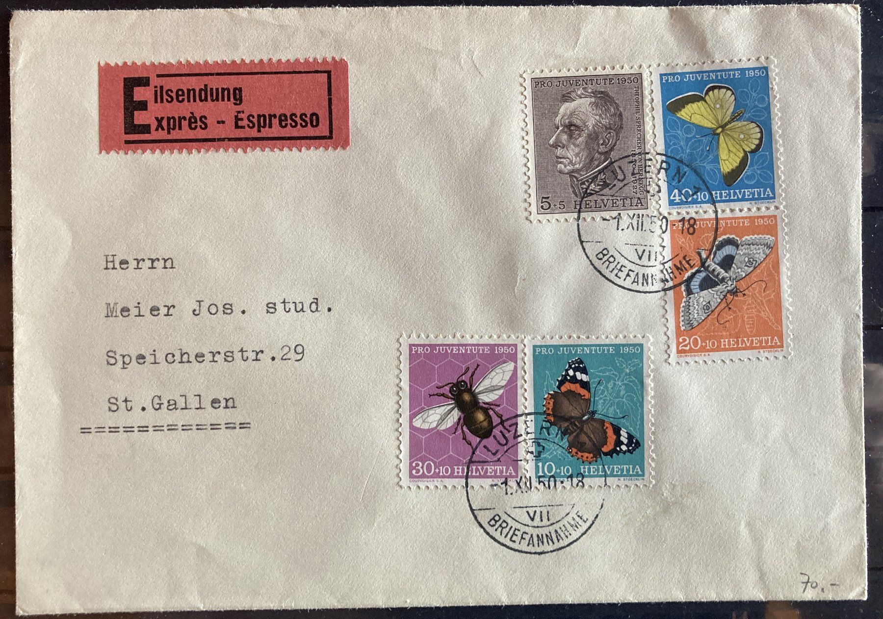 FDC Pro Juventute 1950 ET, SBK 350 Fr. (Gebraucht) in Flawil für CHF 29 – mit Lieferung auf ...