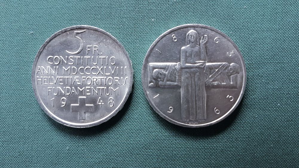 2x5 Franken Silber Gedenkmünzen 1948-1963 ab nur 1 Fr !!! | Kaufen auf Ricardo